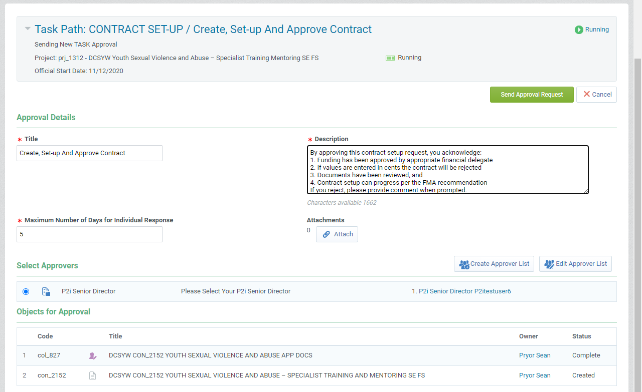 Request approval for the funding schedule