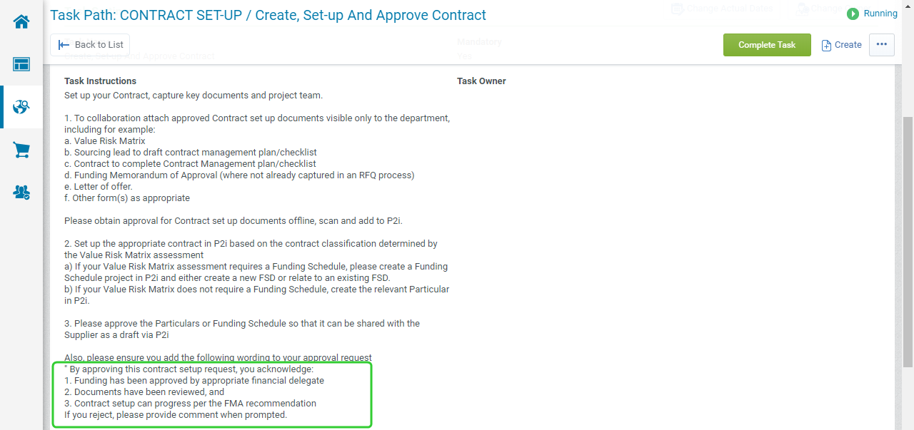 Request approval for the funding schedule