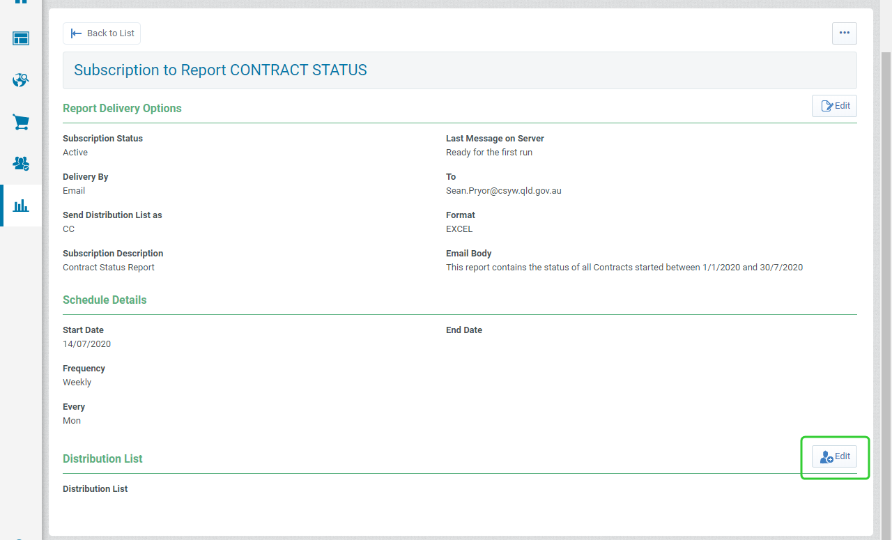 Subscribing to Datamart Reports