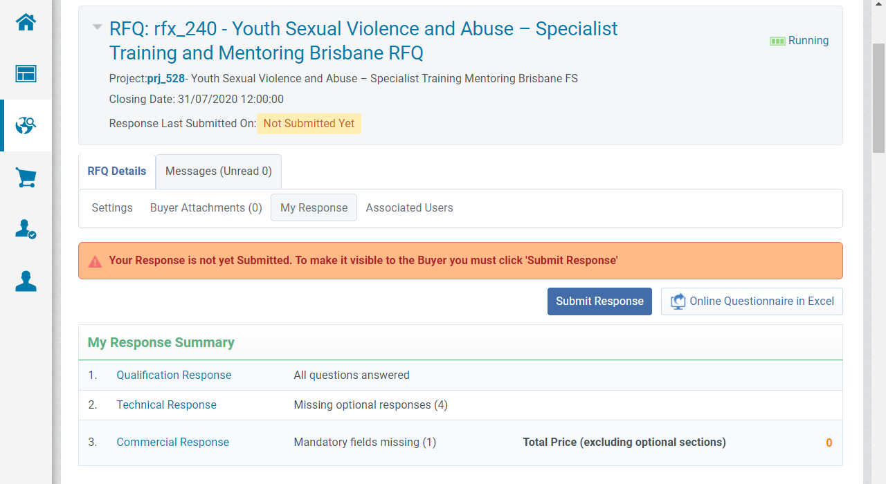 Respond to a RFQ on P2i