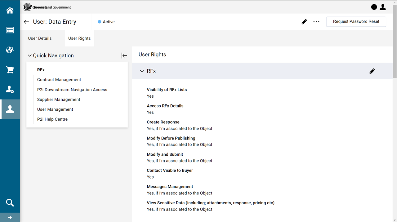 Update User Rights