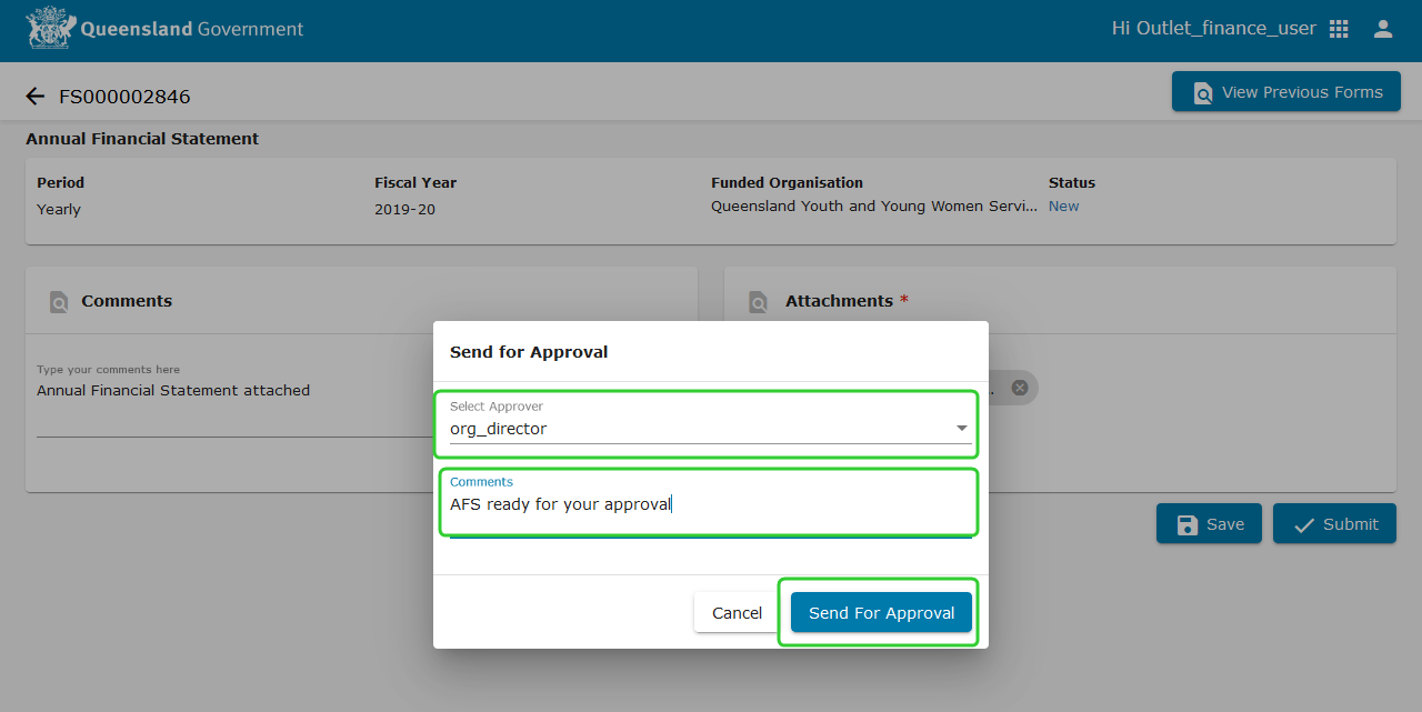 Submit an Annual Financial Statement
