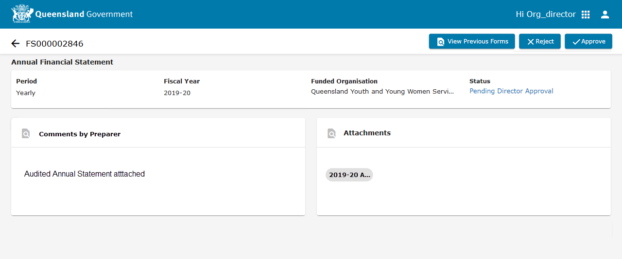 Approve (or Reject) an Annual Financial Statement