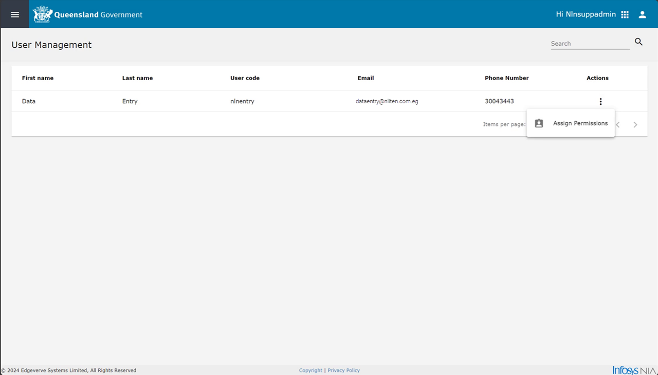 Assign Permission Role/s