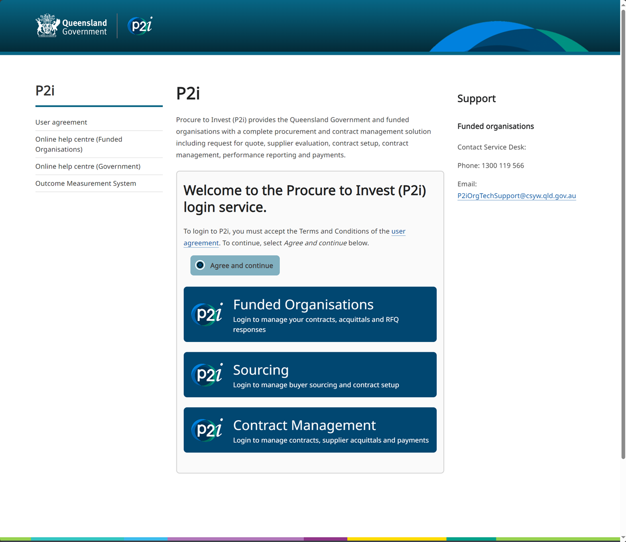 Login to the P2i Main Dashboard