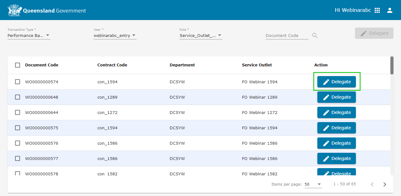 Delegate (reassign) work items